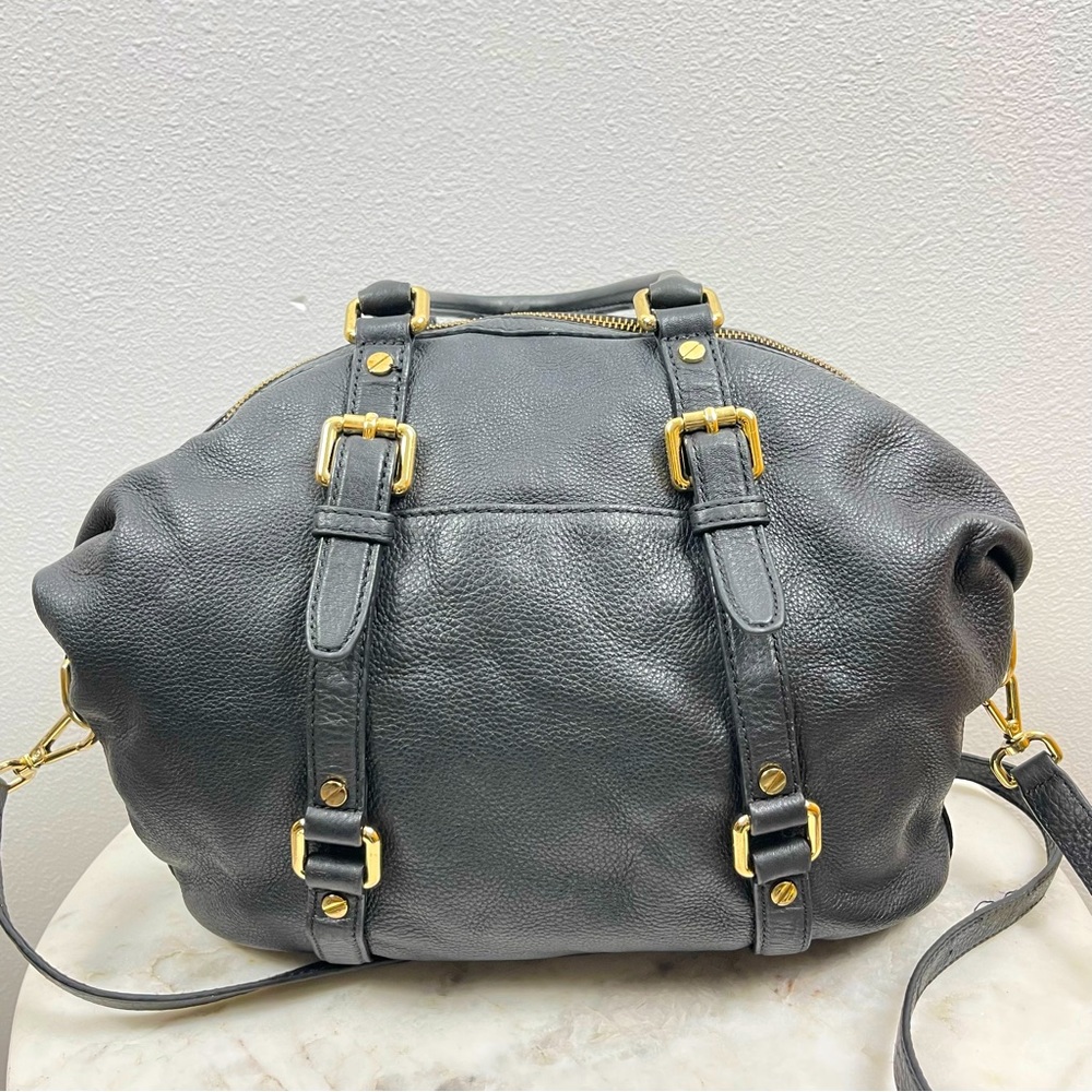 Michael Michael Kors Bedford Black Leather Satchel Go… - Gem